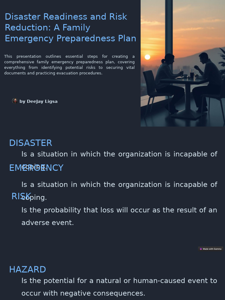 Disaster Readiness and Risk Reduction A Family Emergency Preparedness ...
