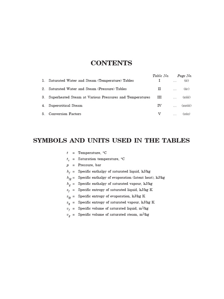Steam Tables | PDF