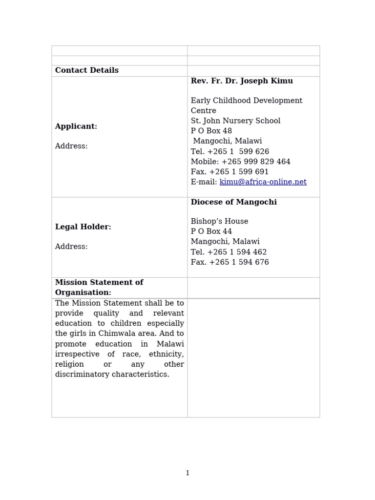 Project Proposal St. John Girls Boarding Primary School | PDF | Hiv ...