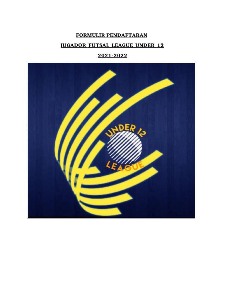 FORMULIR PENDAFTARAN JUGADOR U12 FIX | PDF