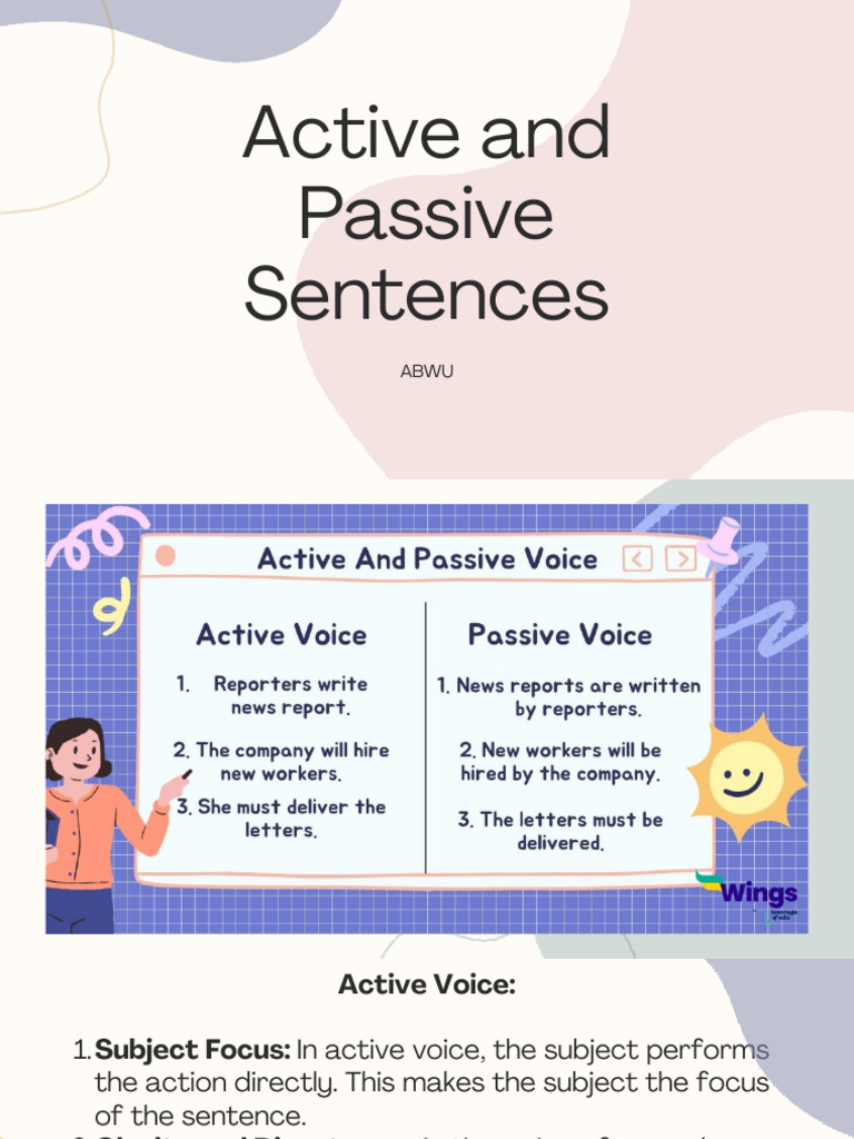 Active Passive Sentences For ESL | PDF