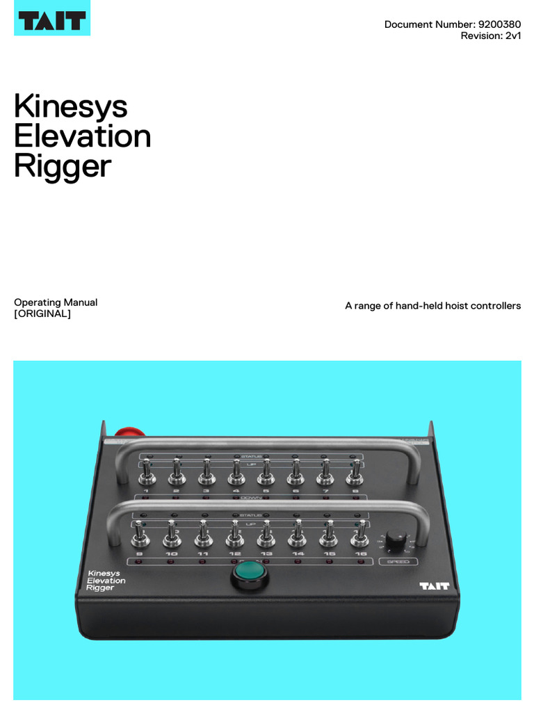 2v1 Kinesys Elevation Rigger Operating Manual | PDF | Electrical Engineering | Manufactured Goods