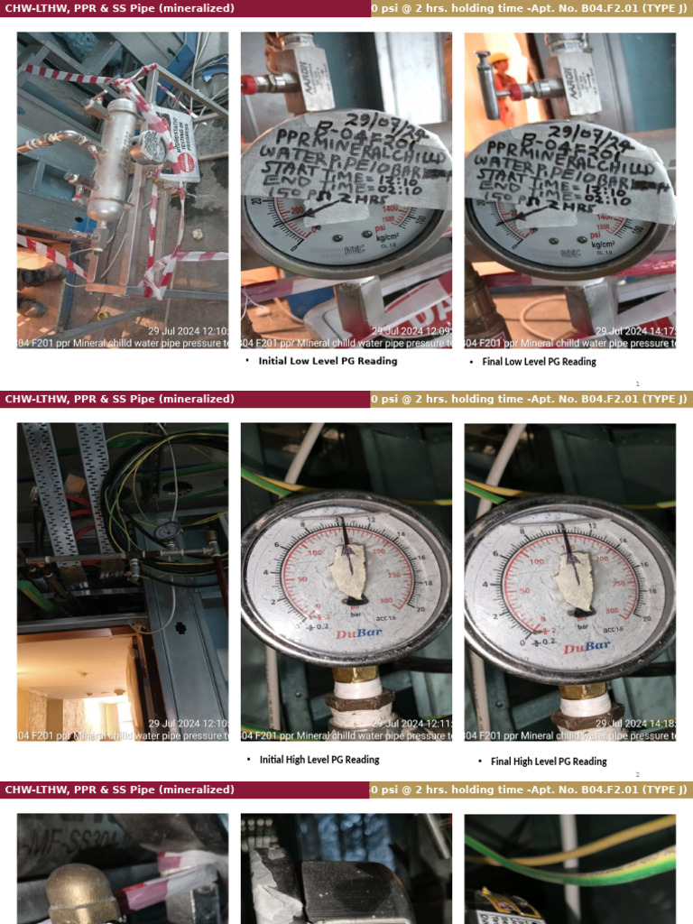 B04.F2.01 CHW-LTHW, PPR & GI pressure test | PDF