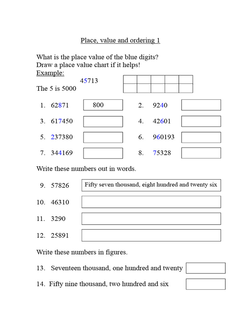 Place Value & Ordering | PDF