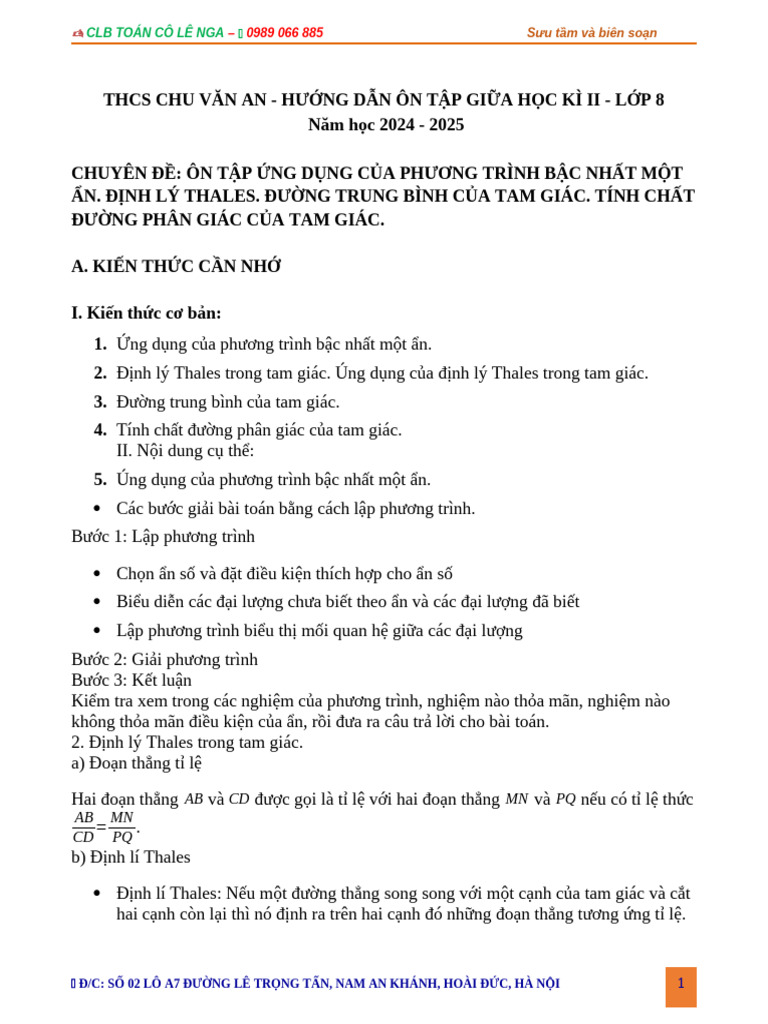 on-tap-giua-ki-2-toan-8-nam-2024-2025-truong-thcs-chu-van-an-ha-noi (1) | PDF