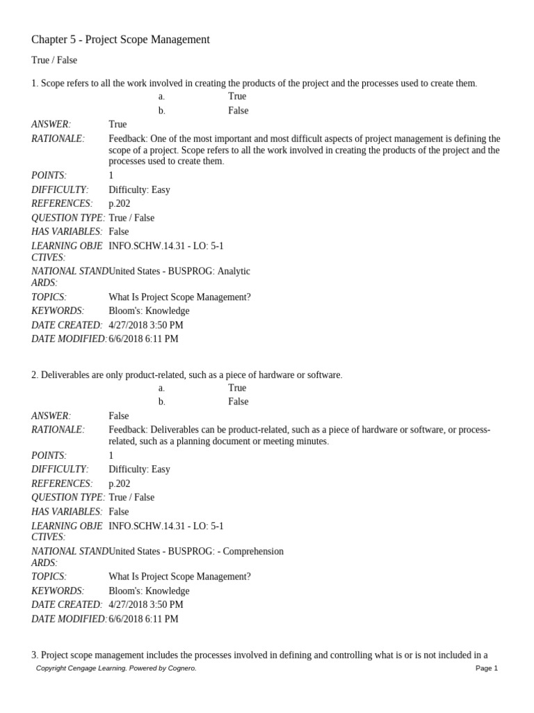 Chapter 5 Project Scope Management | PDF | Scope (Computer Science)
