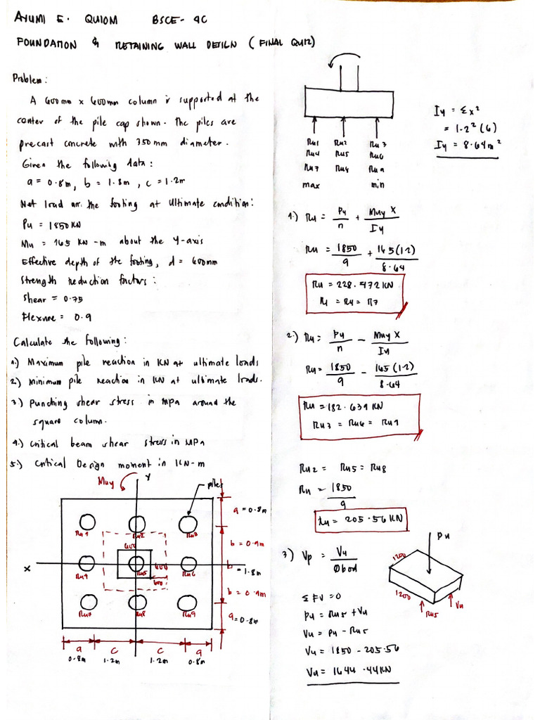 Final Assignment - Foundation and Retaining Wall Design | PDF