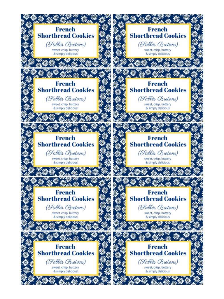 Labels French Shortbread Cookies | PDF
