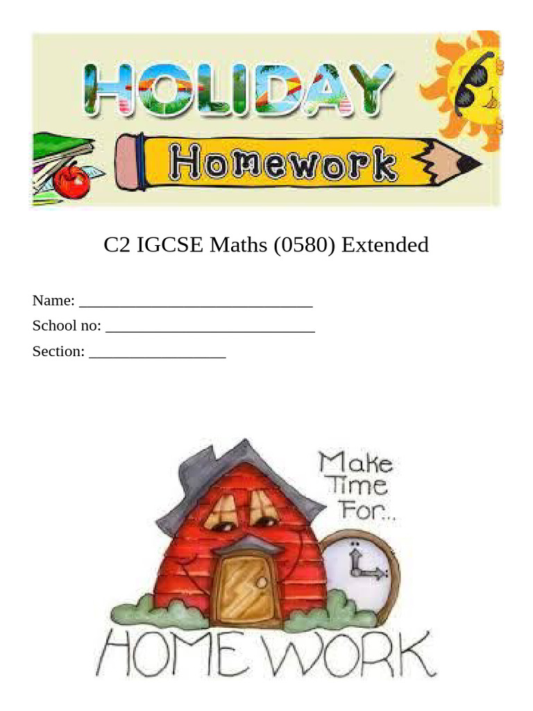 C2 Math Holidays Homework 2024 | PDF