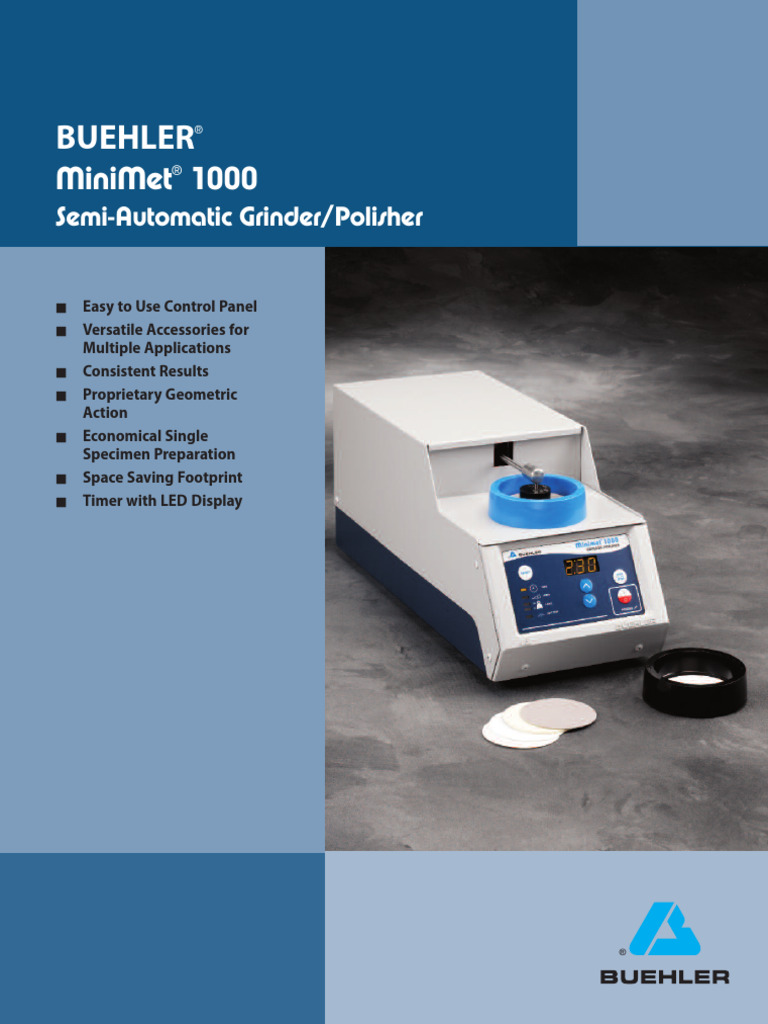 Buehler Minimet 1000 Brochure | PDF | Grinding (Abrasive Cutting ...