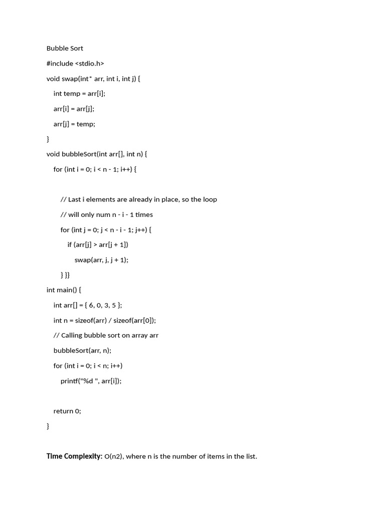 Bubble Sort - Selection Sort | PDF