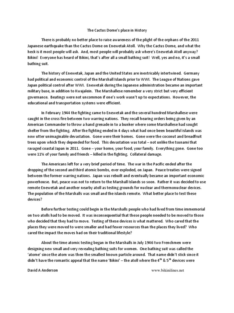 Cactus | PDF | Marshall Islands | Nuclear Energy