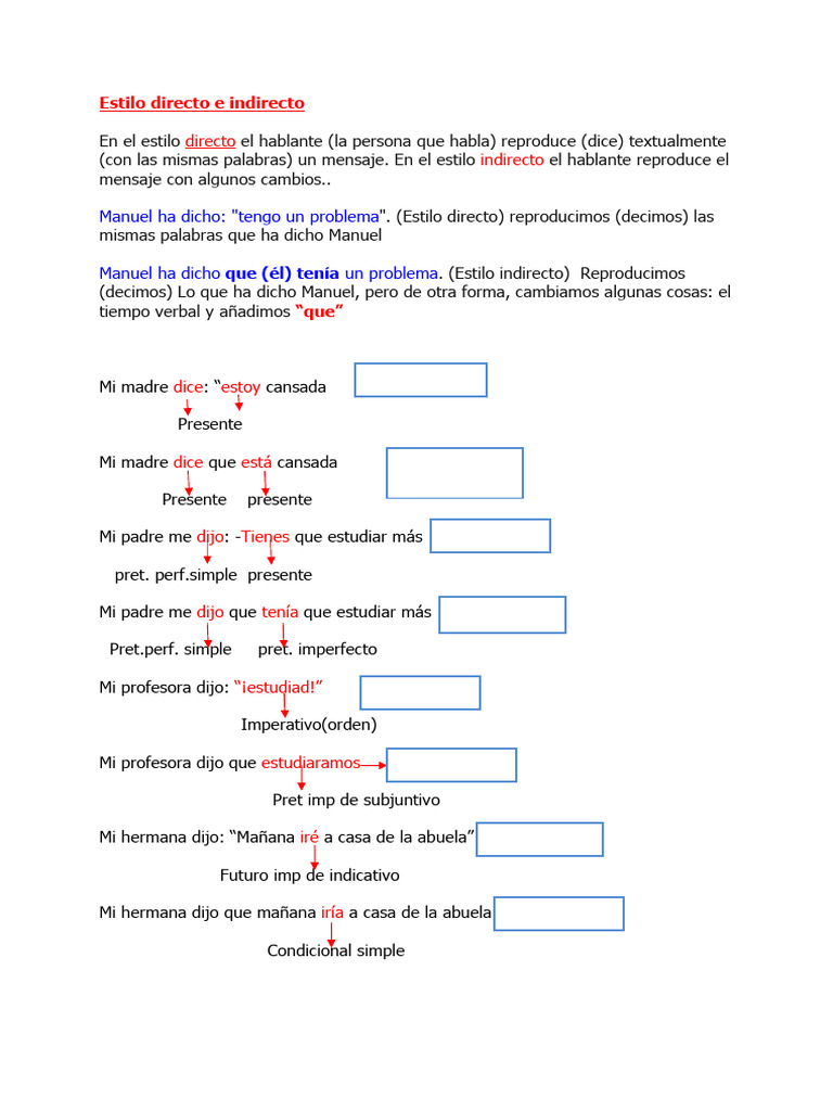Estilo_directo_e_indirecto | PDF | Lingüística