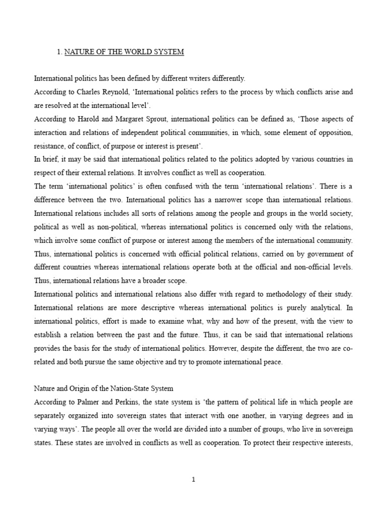 Nation State System For Class | PDF | Sovereignty | State (Polity)