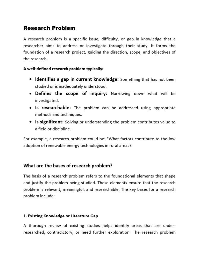 Chapter - 2 (Research Problem) | PDF | Plagiarism | Literature Review
