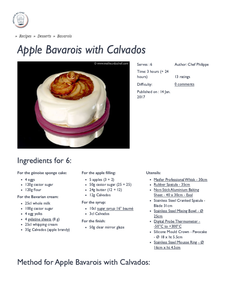 Apple Bavarois With Calvados - Our Recipe With Photos - Meilleur Du ...
