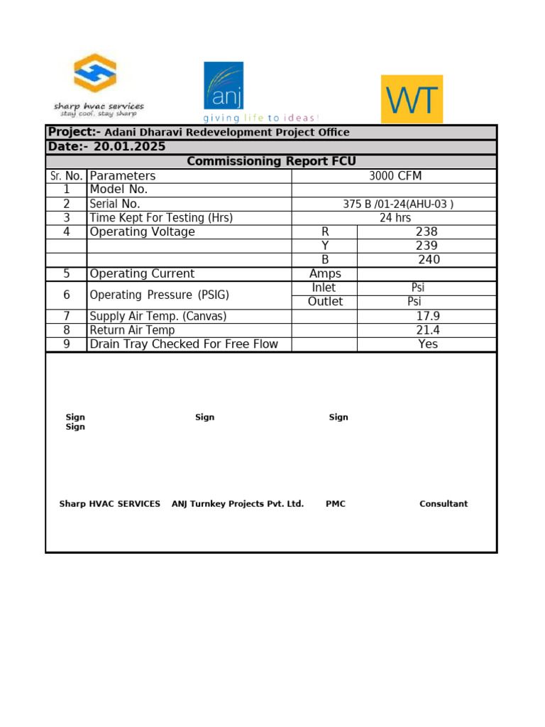 9) Commsission HOD 5 AHU 03 | PDF