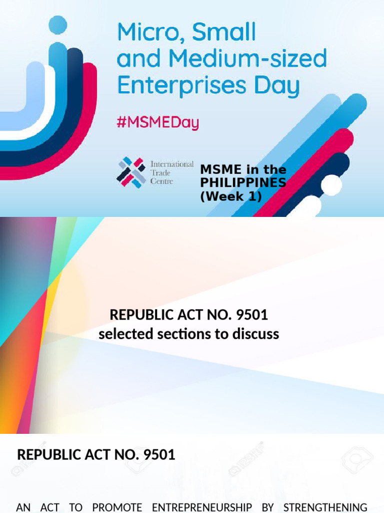 MSME in The PHILIPPINES - Week1 | PDF | Small And Medium Sized ...
