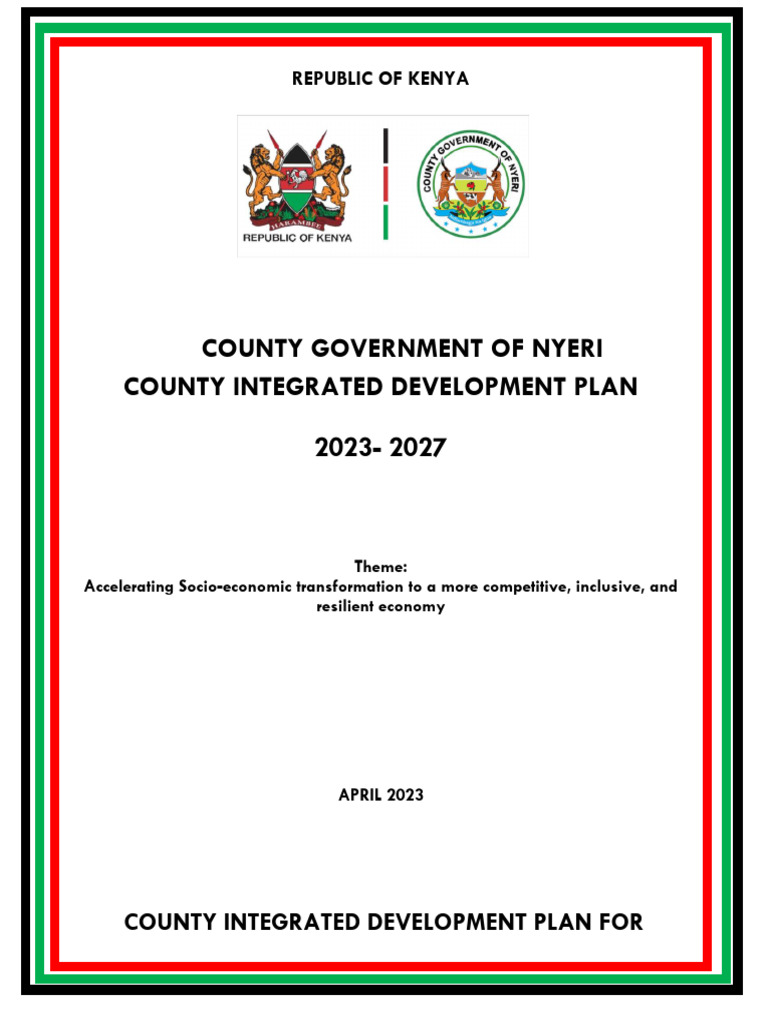 Nyeri-County-First-draft-CIDP-2023-2027_31.3.2023-end-of-day | PDF | Sustainability | Ecosystem