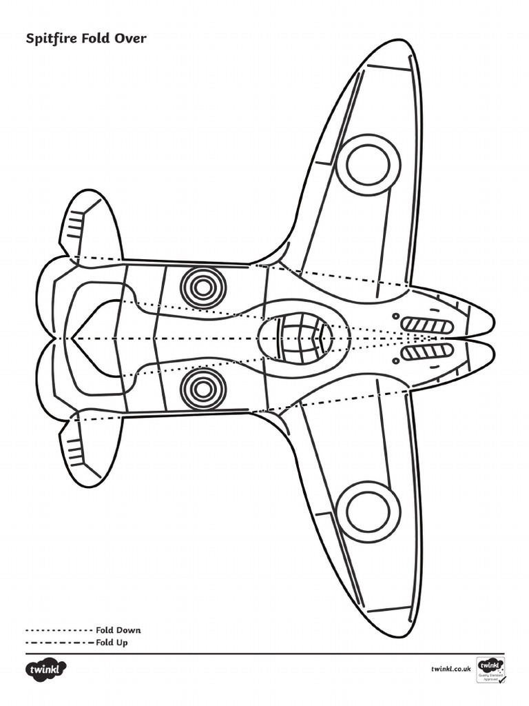 Simple WW2 Spitfire Paper Craft Eco Black and White | PDF