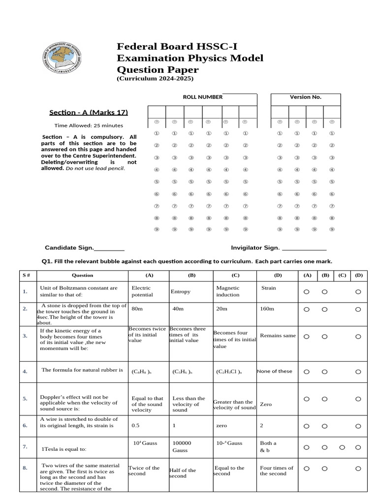 Physics Hssc- i (Paf Base Masroor) | PDF | Force | Momentum