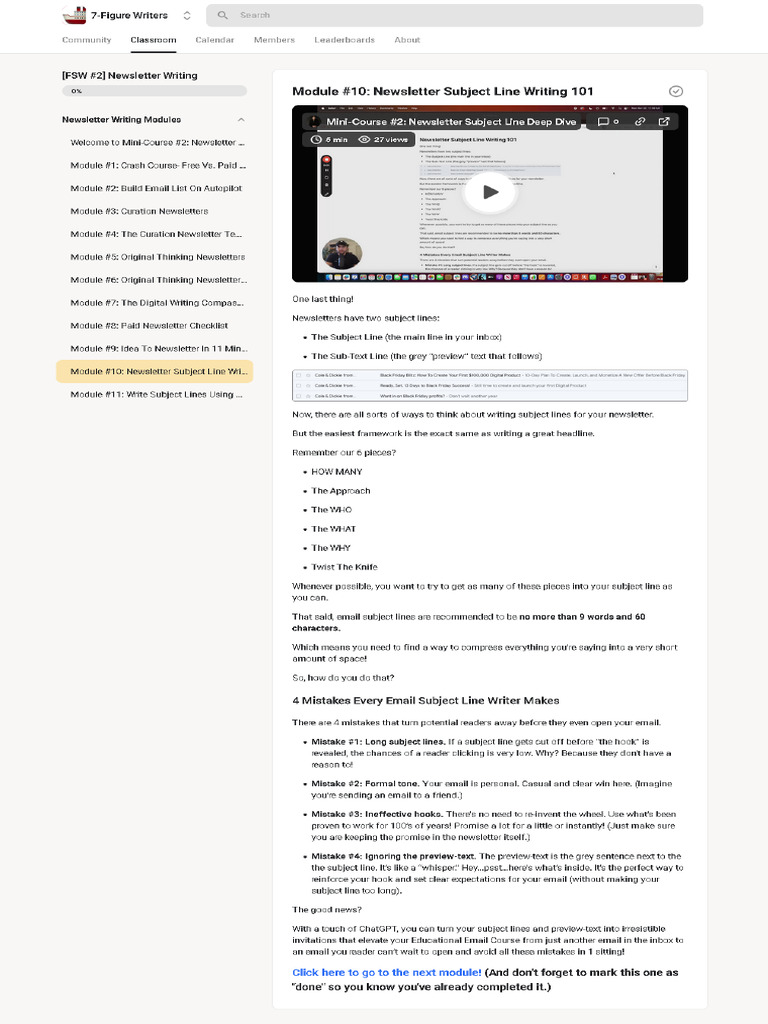 10-Module #10- Newsletter Subject Line Writing 101 | PDF