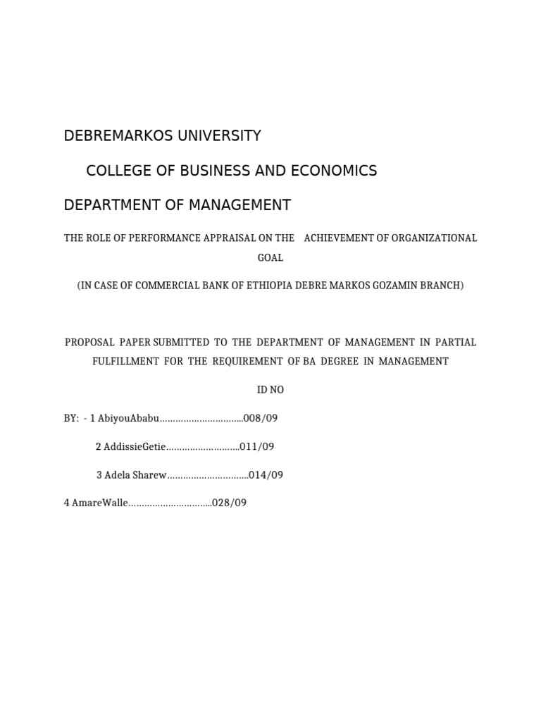 Amare Research | PDF | Performance Appraisal | Goal