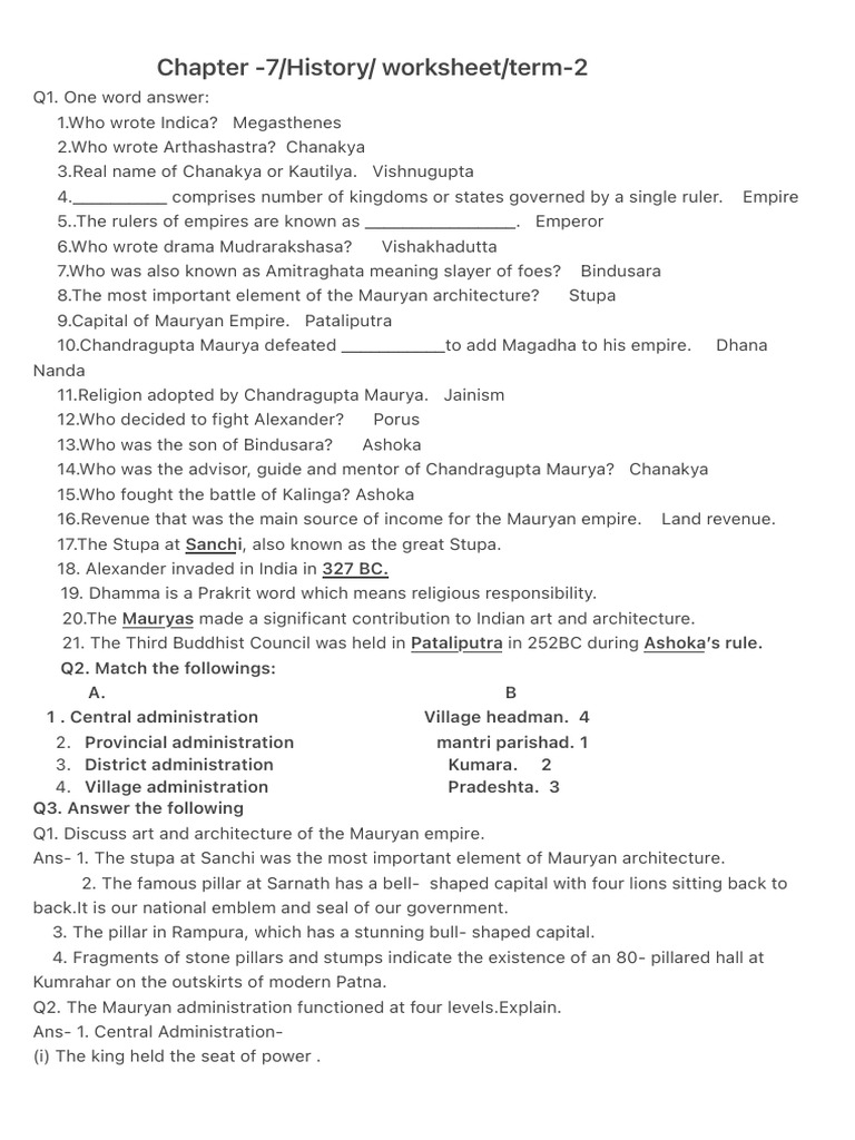 Term-2 Class6 CH 7 History | PDF | Ancient India