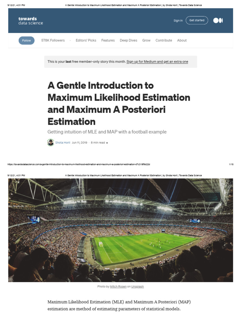 Maximum Likelihood Estimation and Maximum A Posteriori Estimation | PDF ... Maximum Likelihood Estimation and Maximum A Posteriori Estimation | PDF ...