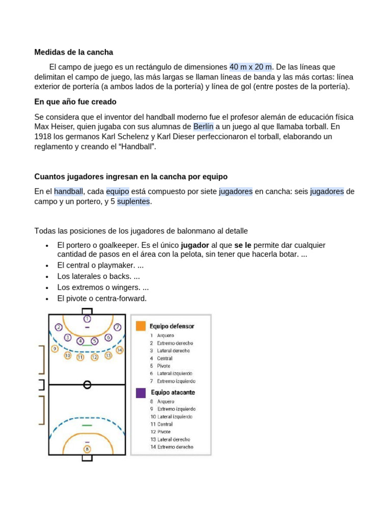 Reglas y jugadores en handball | PDF | Deportes atléticos | Reglas y ...