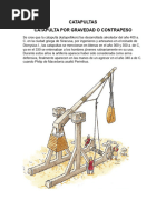 Historia de La Catapulta | PDF | Armas de proyectiles | Proyectiles