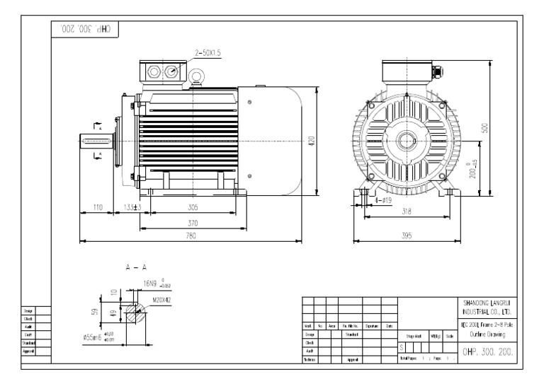 IEC YE-200L1-2 IMB3 Outline Drawing | PDF