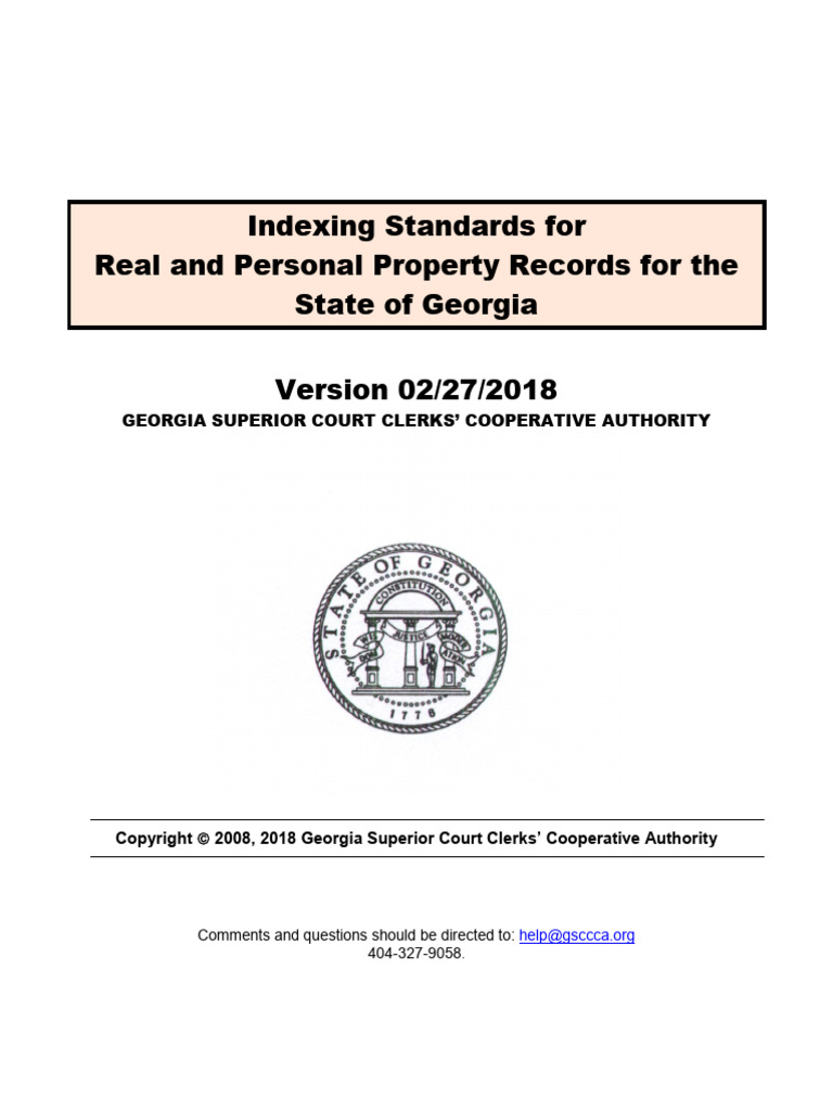 Gsccca Indexing Standards-3 | PDF | Deed | Mortgage Law