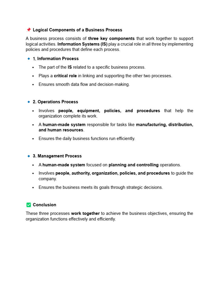 Key Components of Business Processes | PDF | Information | Accuracy And Precision