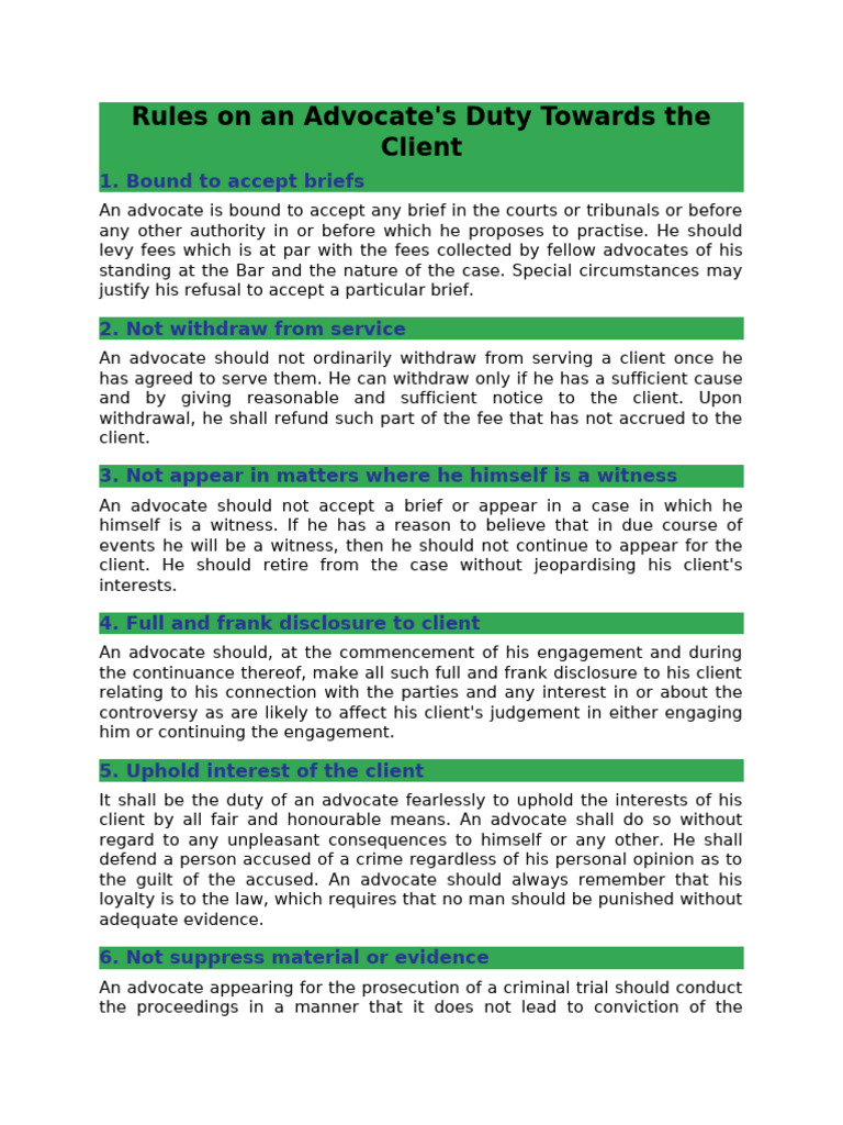 Advocate's Ethical Duties to Clients | PDF | Expense | Fee