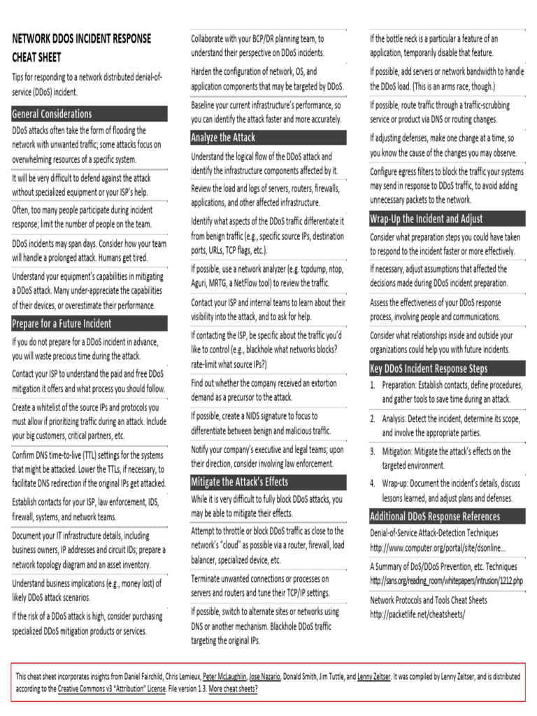 DDoS Incident Response Guide | PDF | Denial Of Service Attack ...