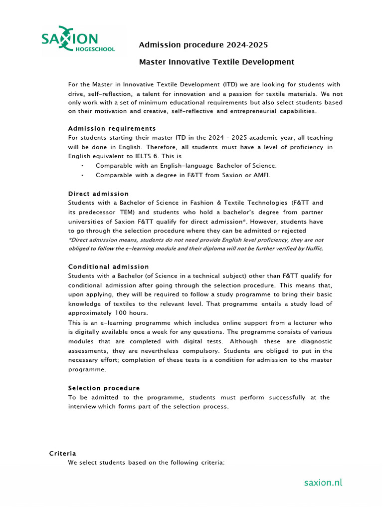 Admission Procedure 2024 2025 | PDF | University And College Admission ...