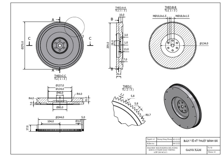 BẢN VẼ 2D BÁNH ĐÀ | PDF | Vietnam