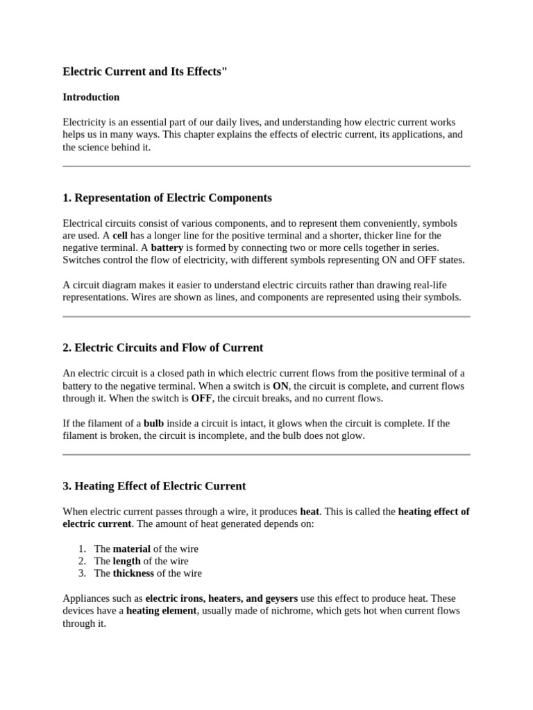 Electric Current and Its Effect | PDF | Incandescent Light Bulb | Fuse ...