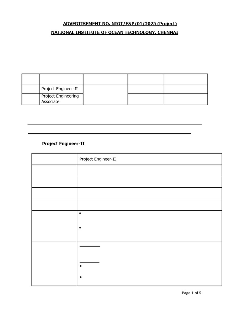 NIOT-Project-Engineer-II-Project-Engineering-Associate-Notification ...