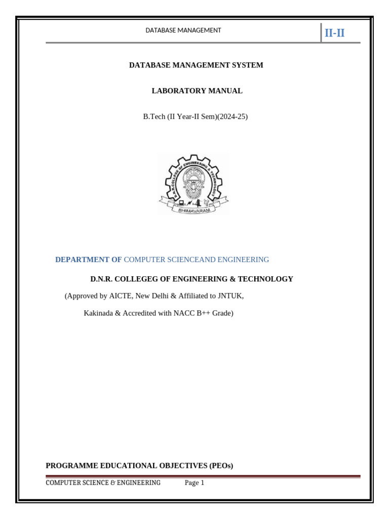 Dbms Laboratory Manual (R23-Aiml) | PDF | Table (Database) | Data Management