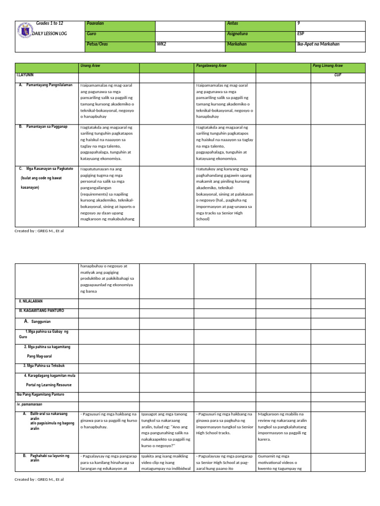 ESP9 Q4 WK2 done | PDF