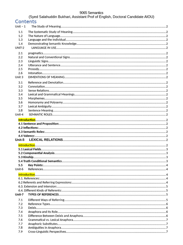Understanding Semantics in Language | PDF | Semantics | Verb