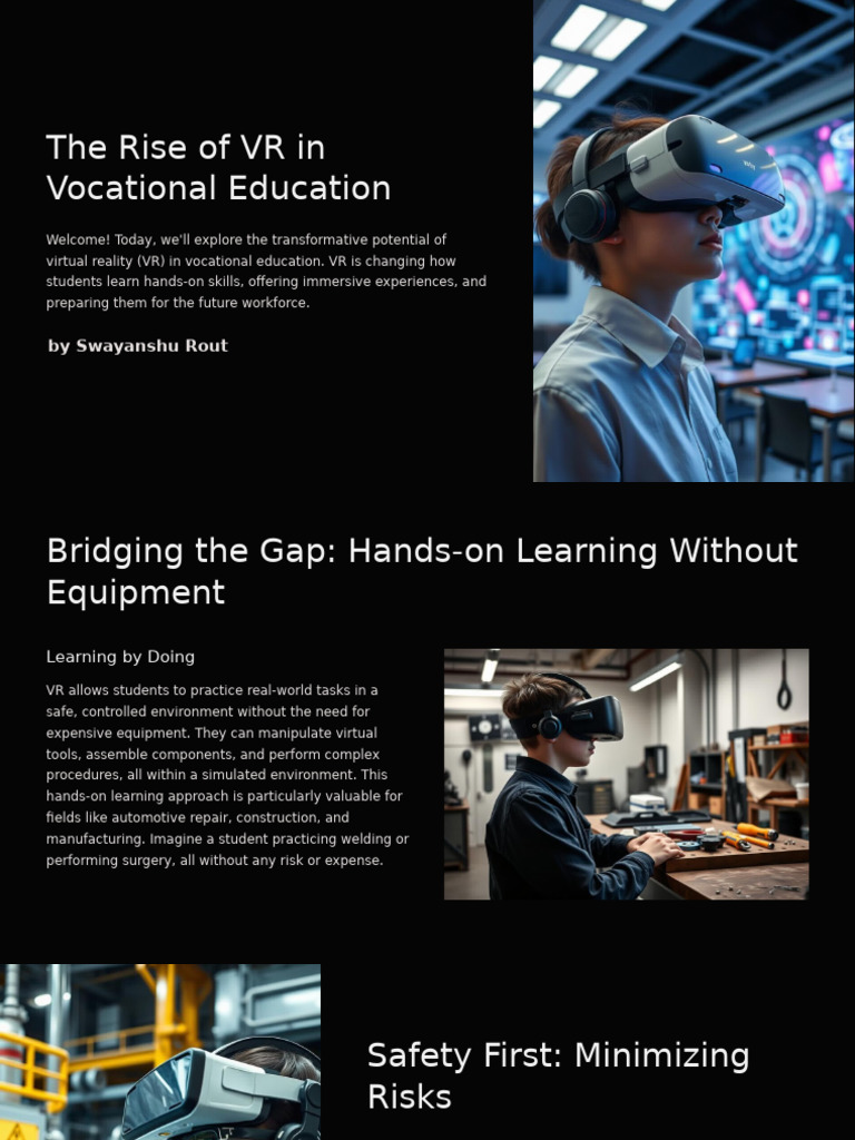 The Rise of VR in Vocational Education.pptx | PDF | Virtual Reality | Simulation