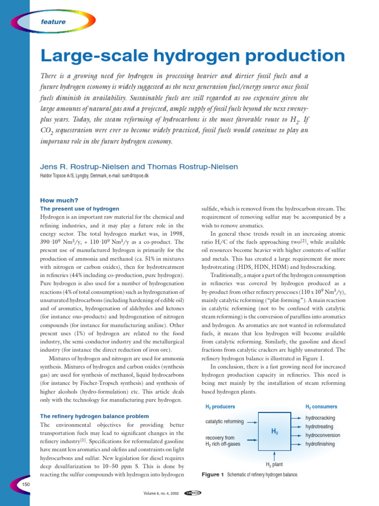 Large_scale_hydrogen_production | PDF | Chemical Process Engineering ...