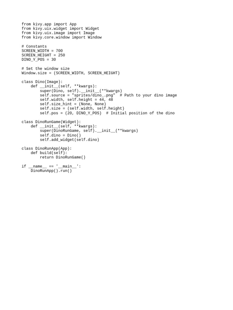 1.1 1 - Dino Game - Putting Dino On The Screen | PDF