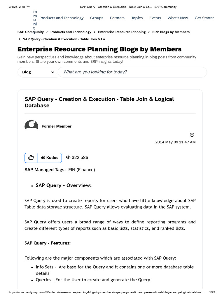 SAP Query Creation & Execution Guide | PDF | Databases | Enterprise ...