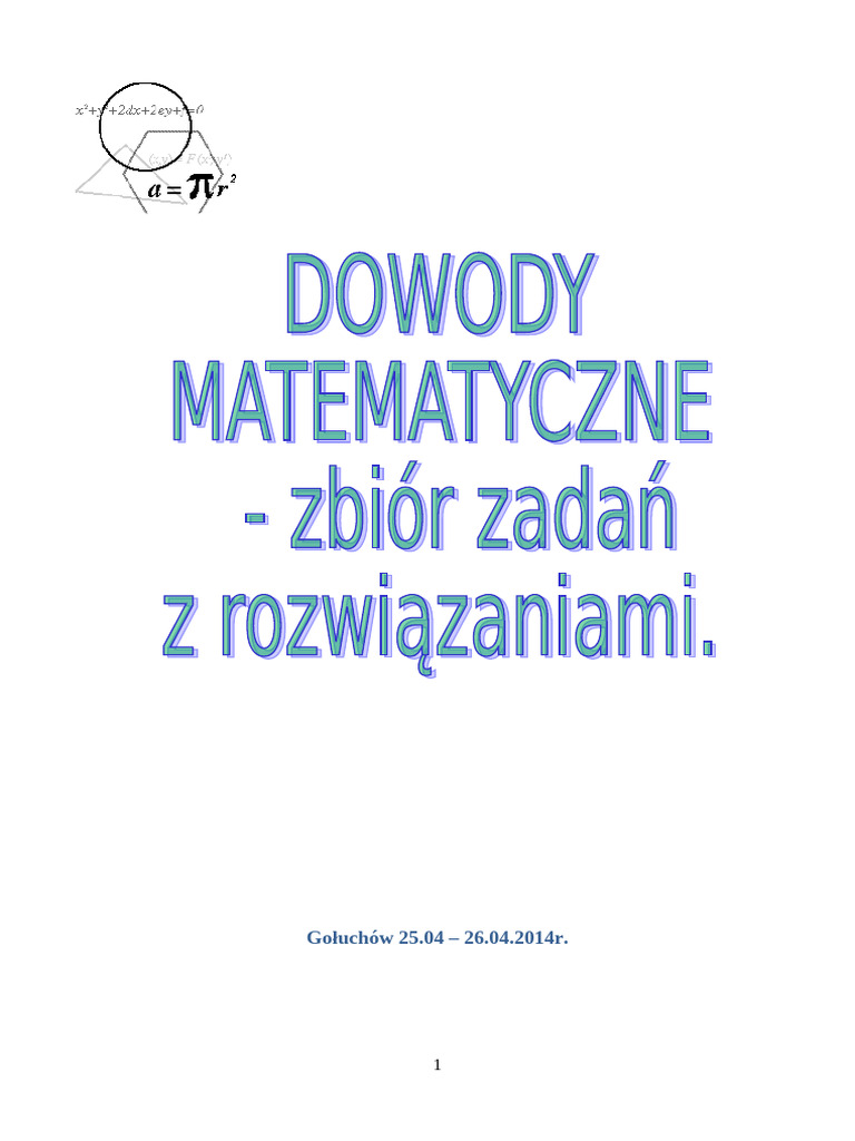 Dowody Matematyczne - Zbior Zadan Z Rozwiazaniami - Do Pobrania | PDF
