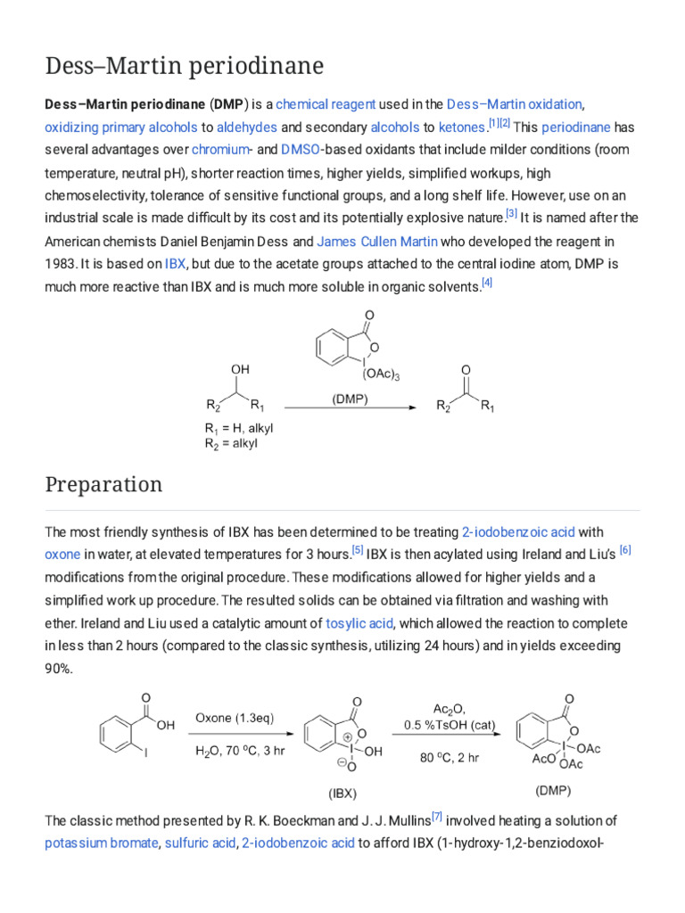 Chemists' Guide to Dess–Martin Periodinane | PDF | Organic Chemistry ...