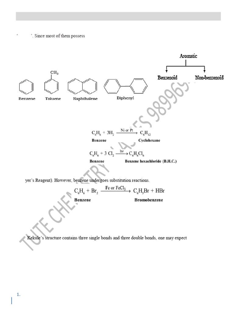 Hydrocarbon Notes 2023 (Benzene and Its Derivatives) | PDF ...